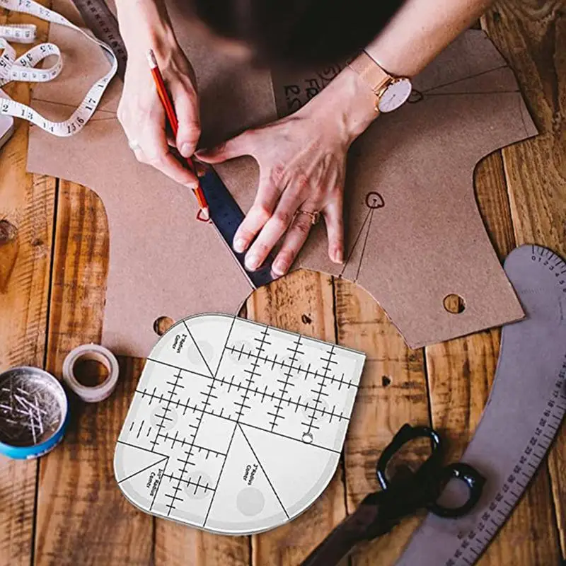 Curved Corner Cutter Quilt Ruler Acrylic Sewing Ruler With Round Edge ...