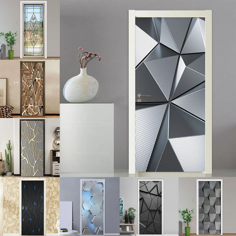 Self Adhesive Door Wallpaper | Pvc Sticker Wallpaper | 3d Wallpaper ...