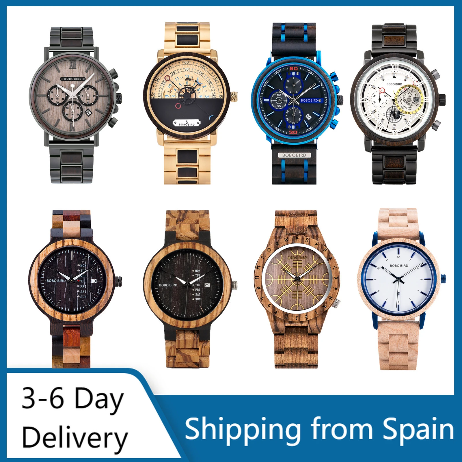 BOBO BIRD relojes de madera multifunción para hombre, envío desde ...