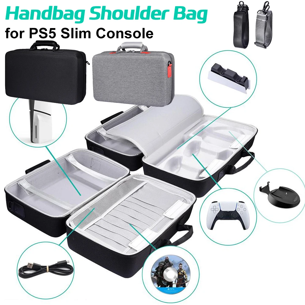 For-PlayStation-5-Slim-Handbag-Shoulder-Bag-Carrying-hockproof-Hard ...