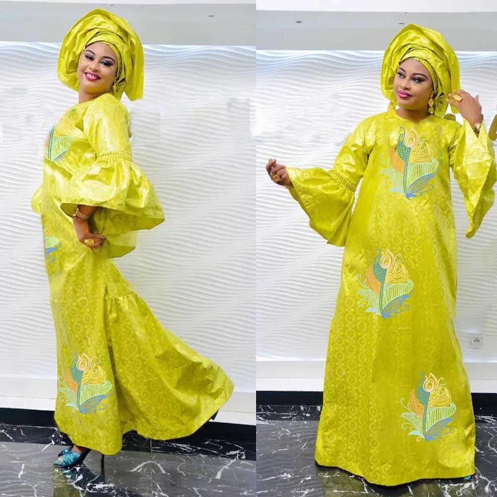 Robe-longue-boubou-grande-taille-avec-charpe-v-tements-de-f-te-de ...