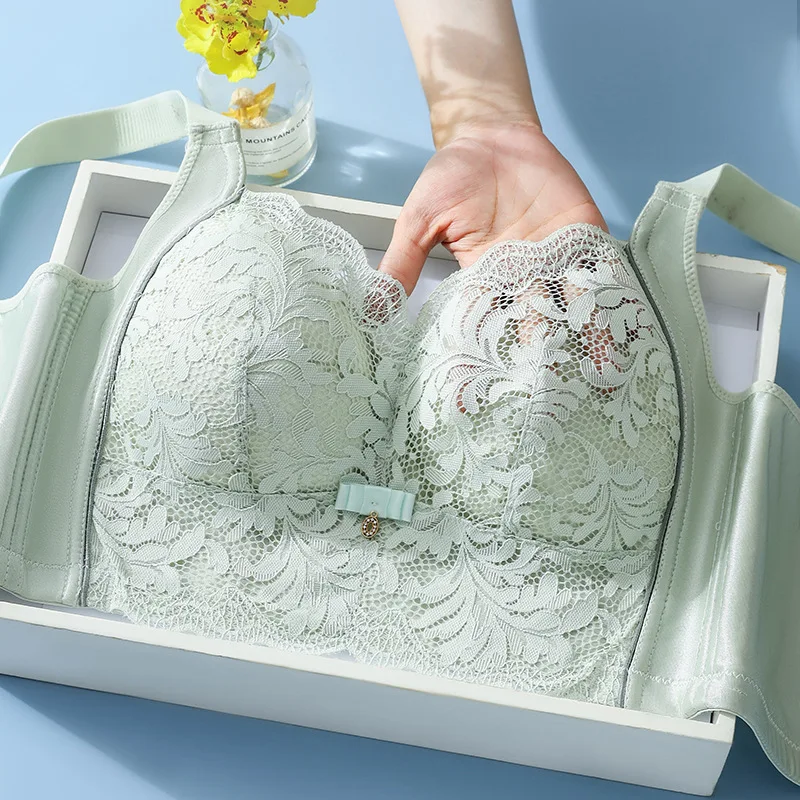 Ropa-interior-de-pecho-grande-para-mujer-sujetador-de-encaje-fino-de ...