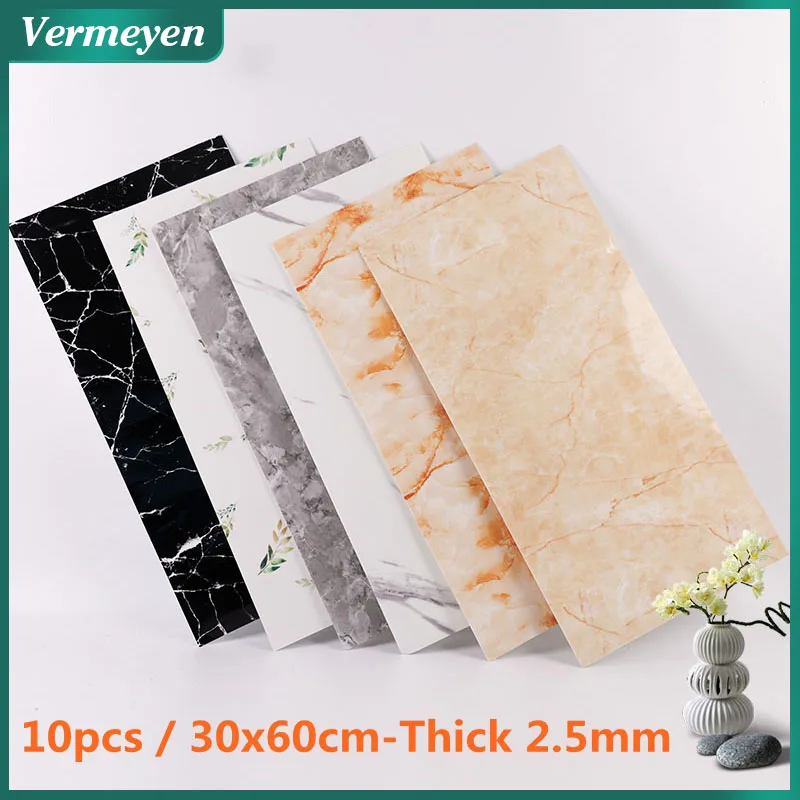 Vermeyen-10pcs-Marble-Brick-Wall-Sticker-30x60cm-Surface-PVC-Wallpaper ...