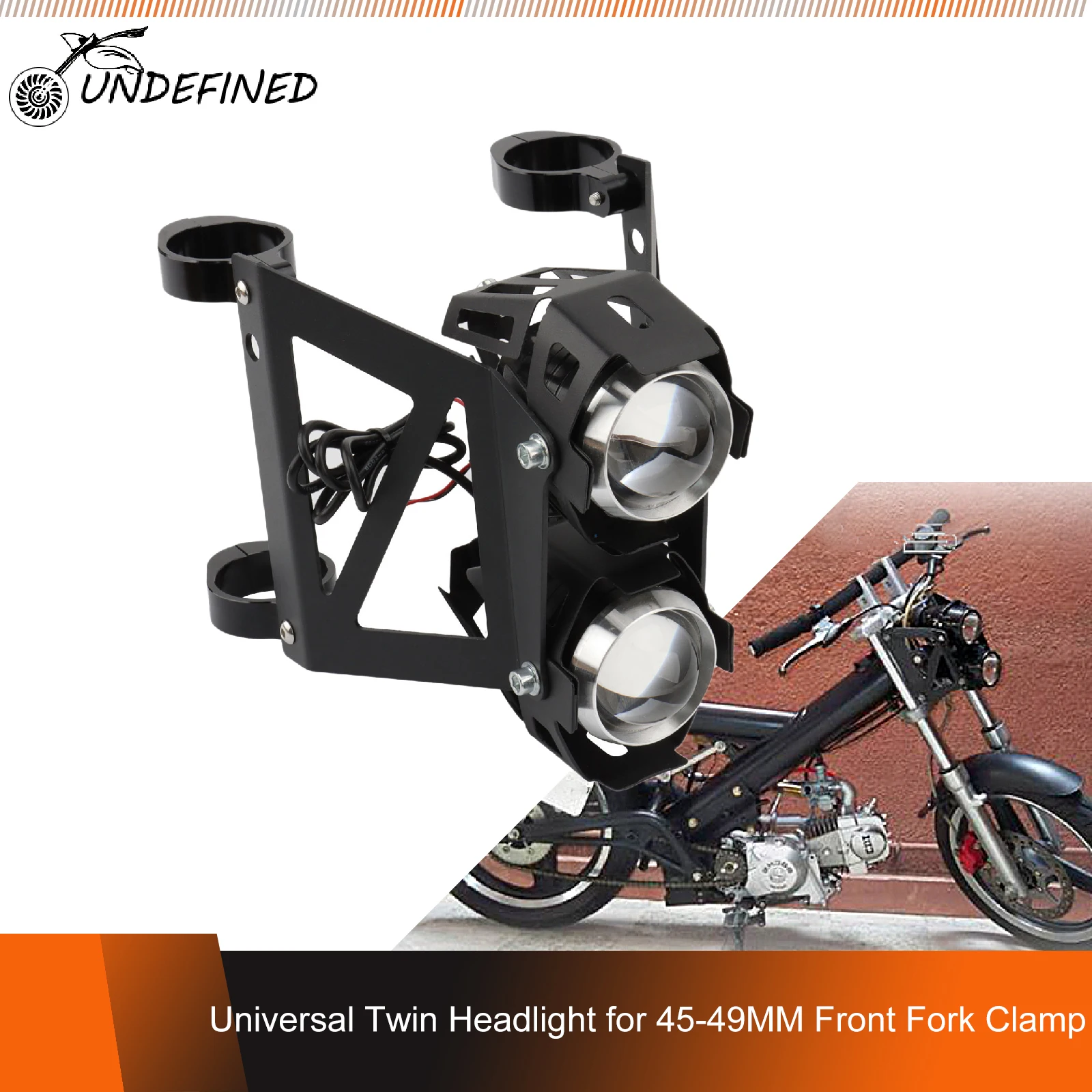 Motorcycle-Twin-Headlight-Dual-Projector-Head-Light-Front-Running-Lamp ...