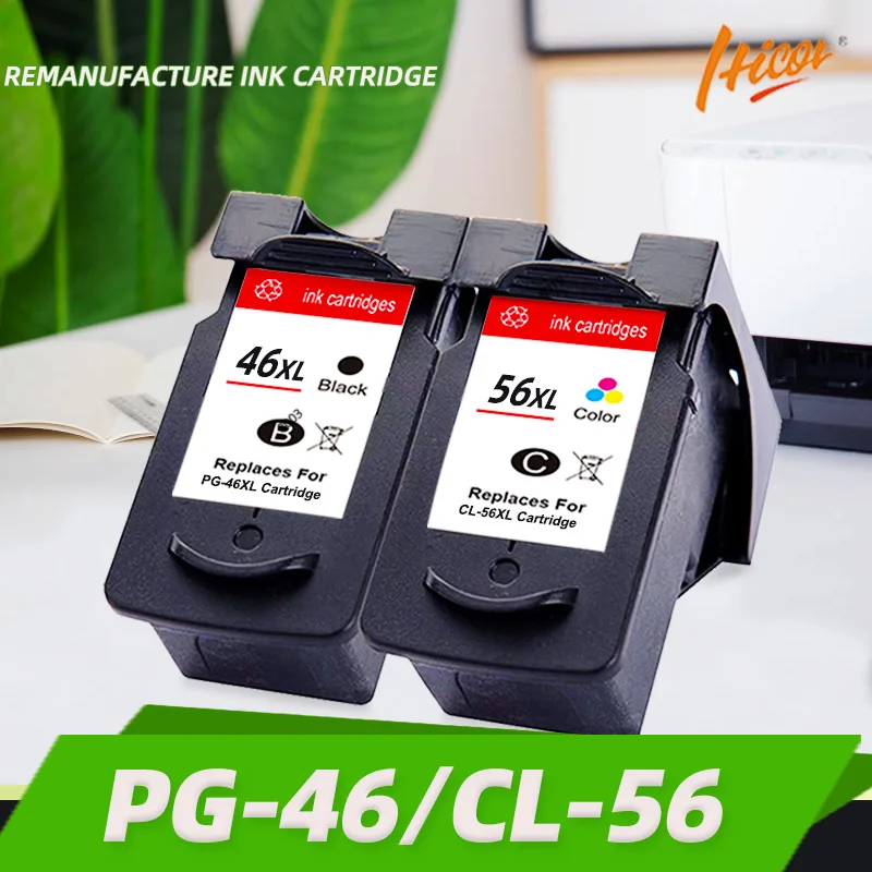 Hicor-Remanufactured-Ink-Cartridge-PG46-Black-CL56-Color-for-E204-E304 ...