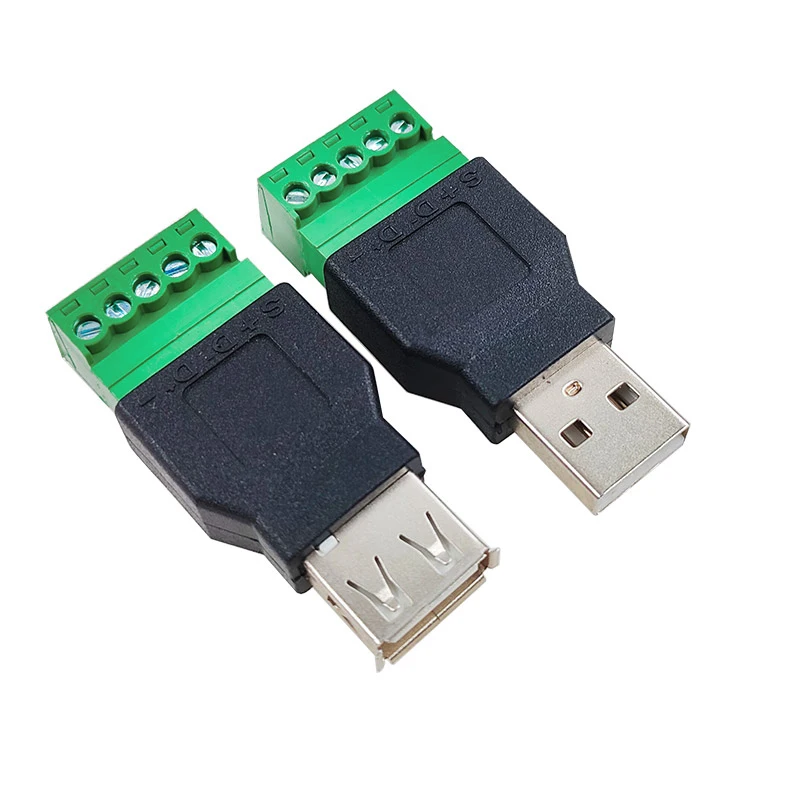 2PCS-USB-2-0-solderless-plug-USB-male-female-computer-TV-phone-keyboard ...
