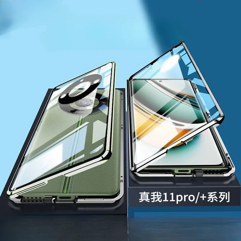 Double-sided-Glass-Phone-Case-for-Realme-11-Pro-Magnetic-Case-360-Full ...