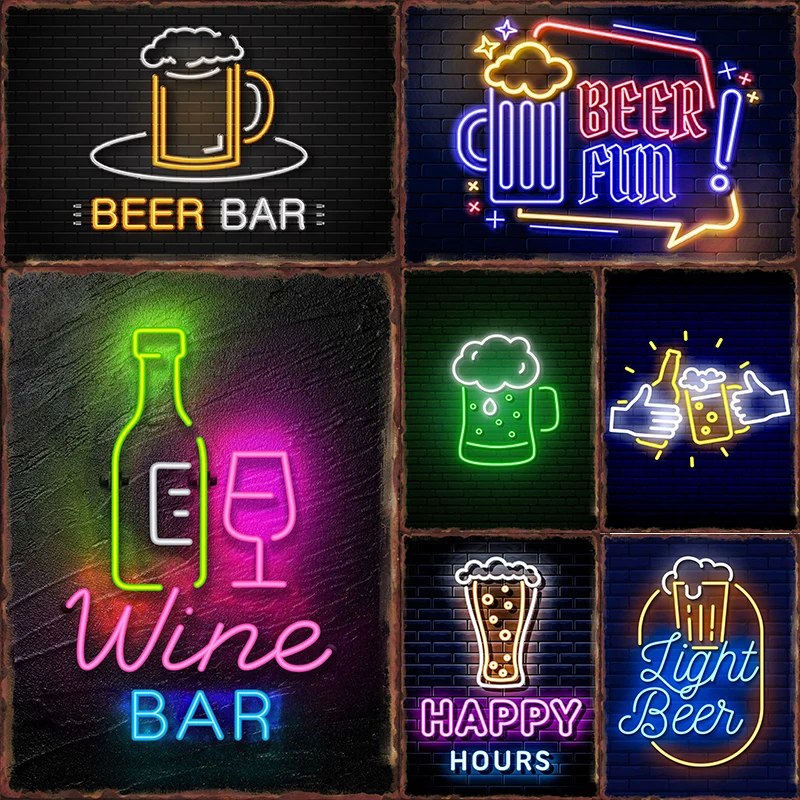 Neon-Beer-Bar-Poster-Metal-Signs-for-Pub-Home-Bedroom-Decor-Tin-Sign ...