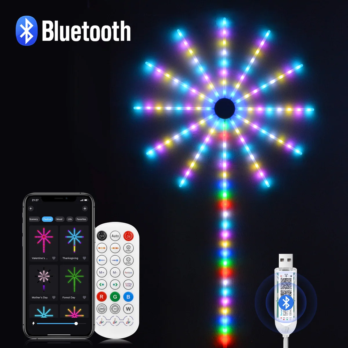 Full-Color-Christmas-Fireworks-Light-RGB-Neon-String-Light-Festoon-LED ...