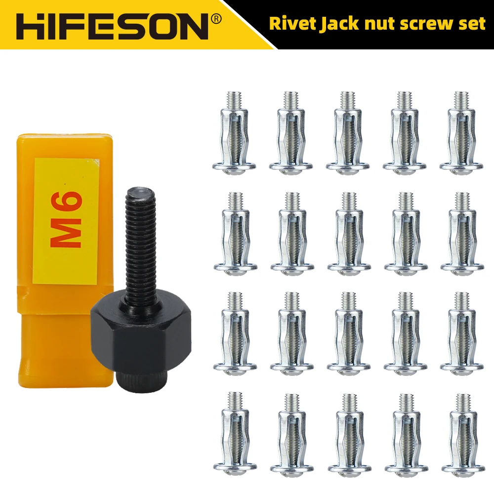 HIFESON M4 M5 M6 M8 Jack Nuts Screws Rivet Set 20pcs Expansion Clamp ...