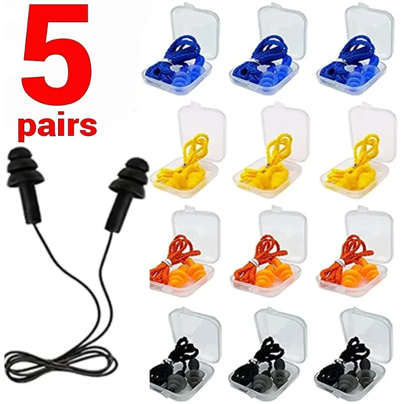 1-5Pairs-Soft-Silicone-Ear-Plug-Waterproof-Swimming-Silicone-Swim ...