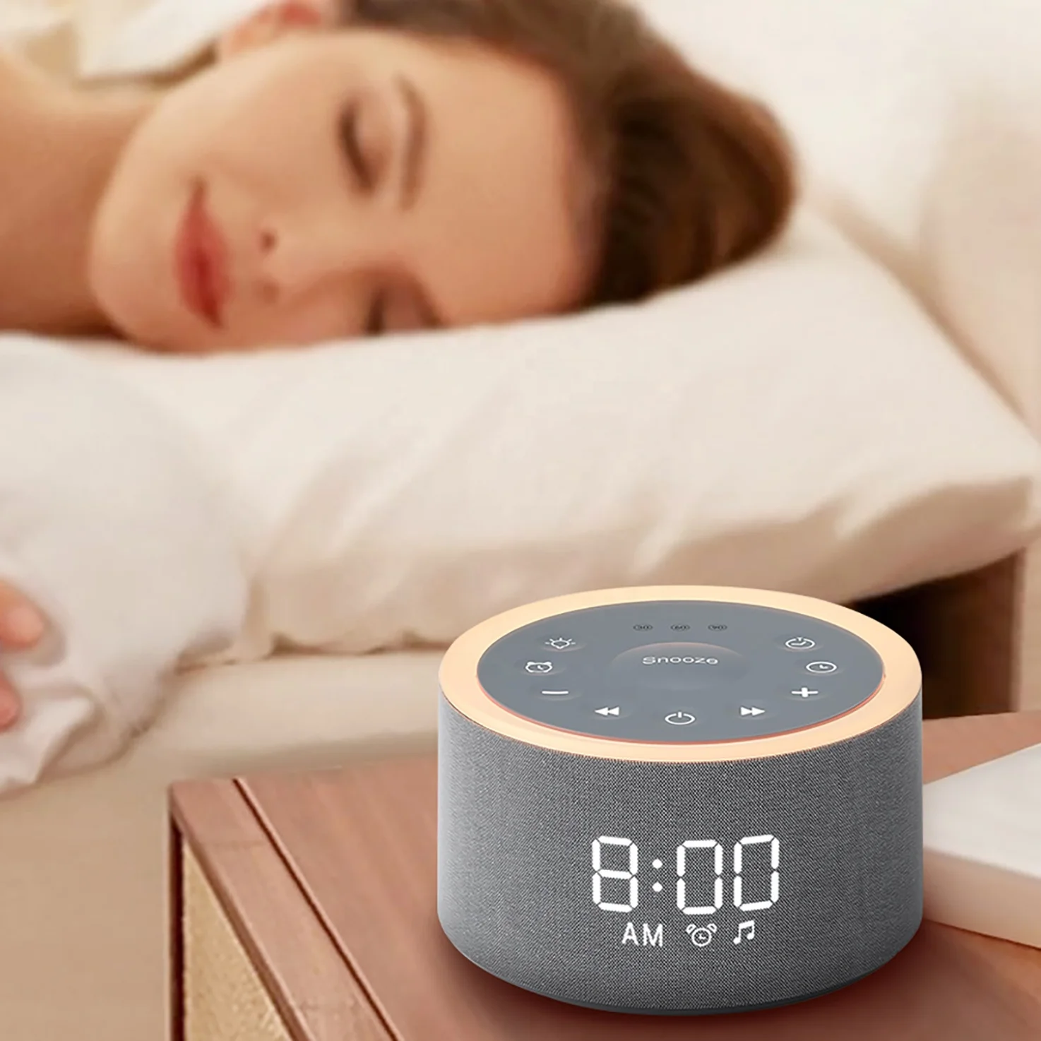 HiFiD Nature Wake up Sound Alarm Clock White Noise Sound Machine Snooze ...