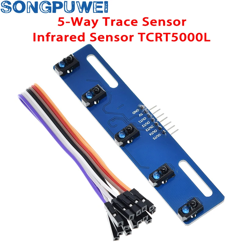 MH-ET-LIVE-5-channel-Infrared-Reflective-Sensor-TCRT5000-KIT-5-way-road ...