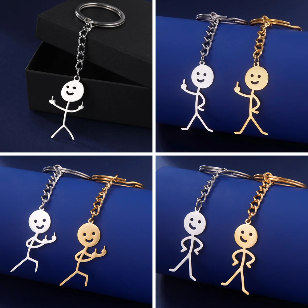Teamer-2023-Trend-Fuxk-You-Middle-Finger-Stickman-Keychain-Funny-School ...
