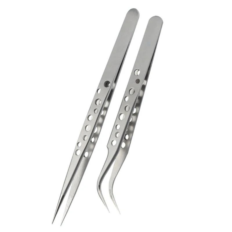2pcs Ergonomic Stainless Steel Tweezers Set For Gardening And Crafting ...