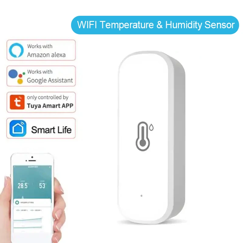 Sensor-inteligente-de-temperatura-y-humedad-term-metro-con-Wifi-Monitor-de-hogar-inteligente-a ...