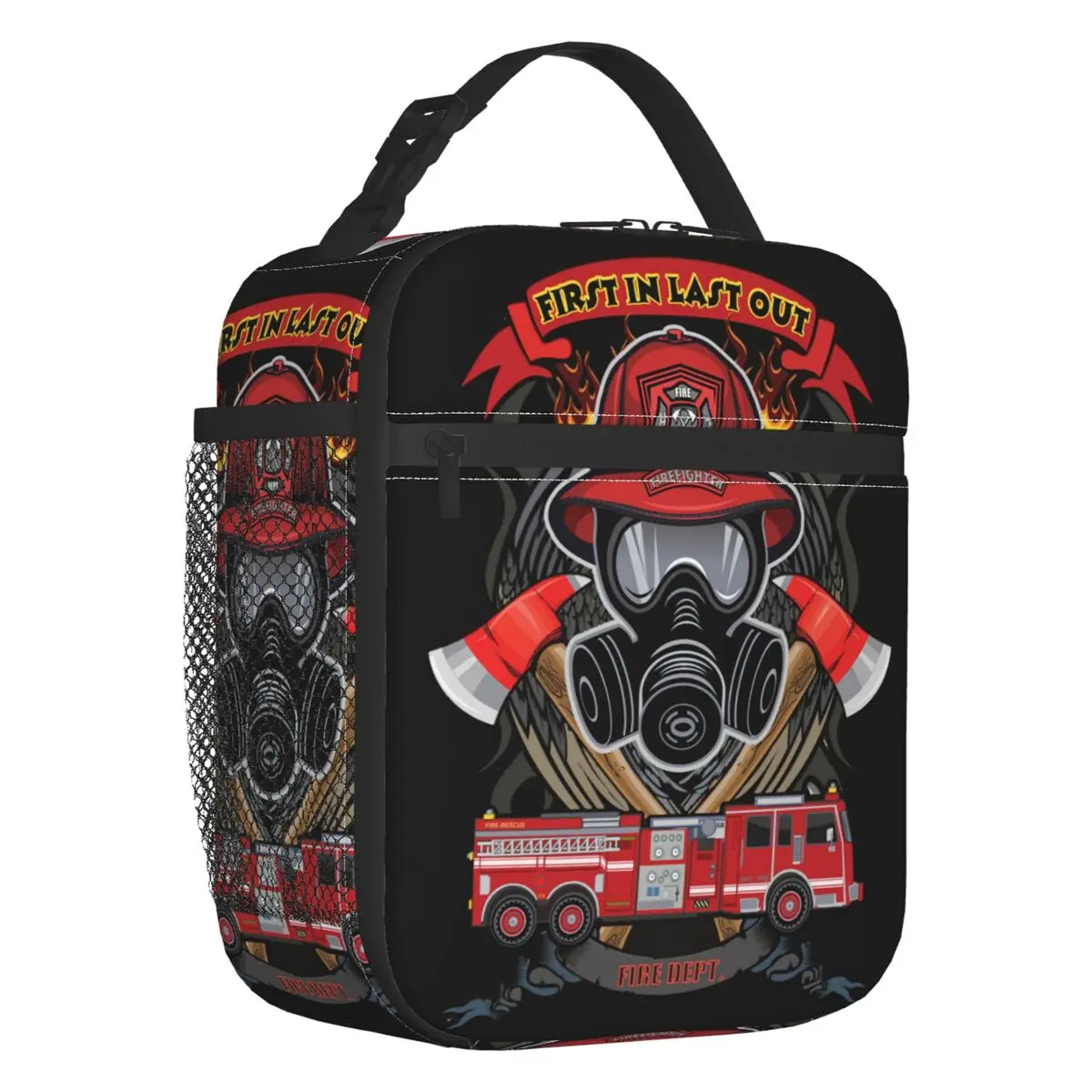 Vintage-Fire-Rescue-Fireman-Skull-Firefighter-Insulated-Lunch-Bag-Women ...