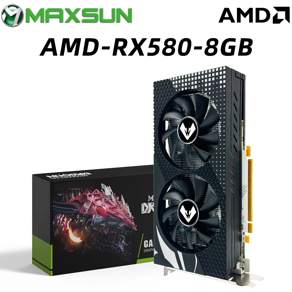 MAXSUN-Full-NEW-RX580-8GB-2048SP-Graphics-Cards-DDR5-GPU-rx-580-8GB-PC ...