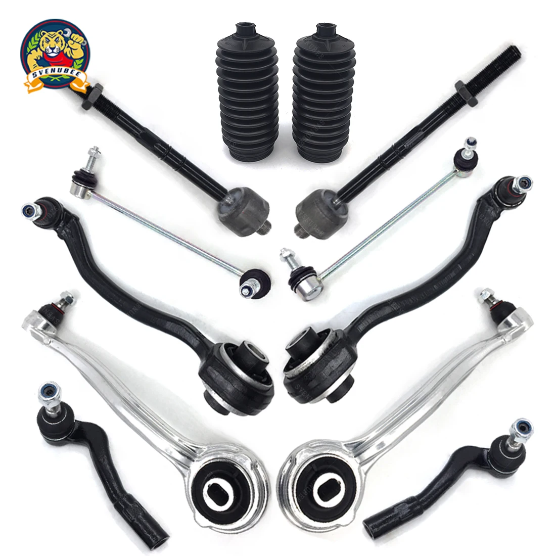 Svenubee 12pcs Front Control Arm Tie Rod End Sway Bar Kits for Mercedes ...