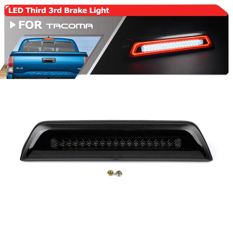 Smoked-F1-Style-Strobe-White-Red-Led-High-Mount-3rd-Brake-Light-For ...