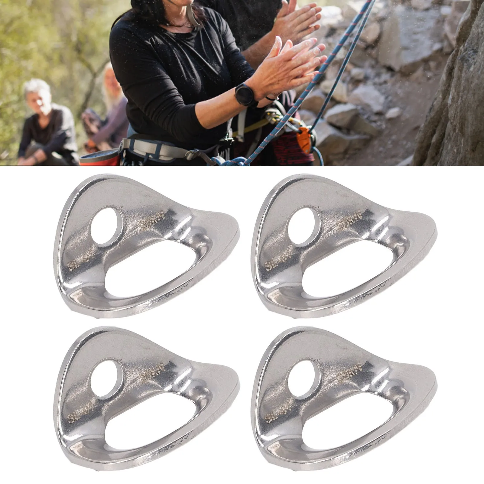 New-10Pcs-Climbing-Hanger-Lightweight-Stainless-Steel-Rock-Climbing ...