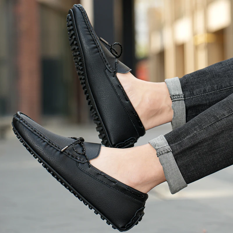 Wide Toe Design Walking Shoes Beemoda Orthopedic Leather Loafers - Men ...