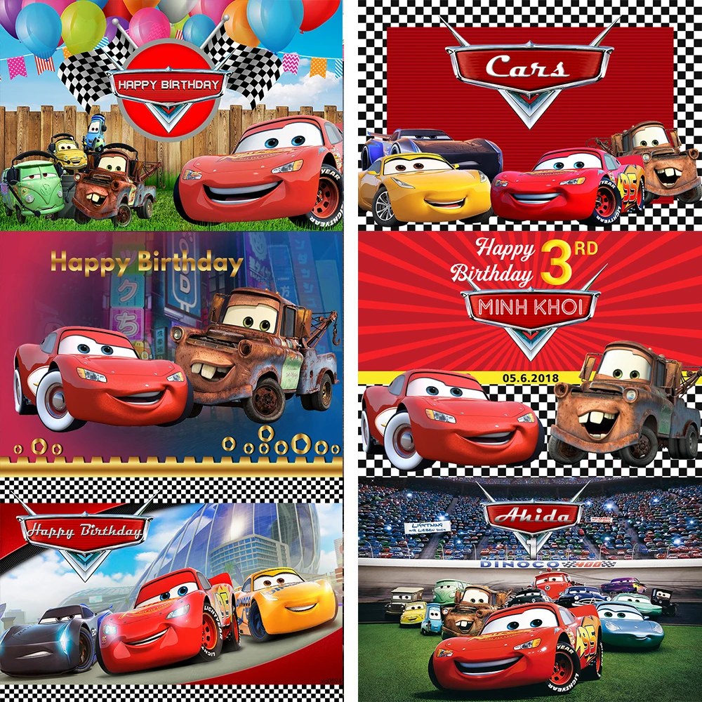 Disney Cars Theme Photography Backdrops Vinyl Customized Boy Birthday ...