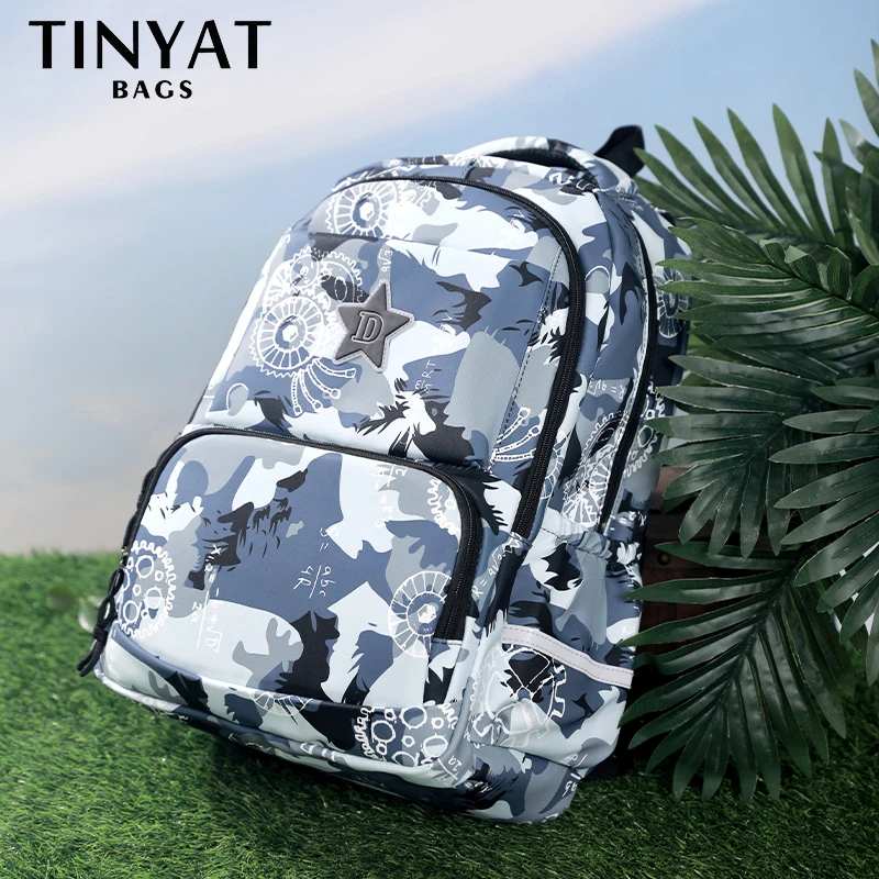 TINYAT Prints Men Laptop Backpack School Bags Boy Leisure Large ...
