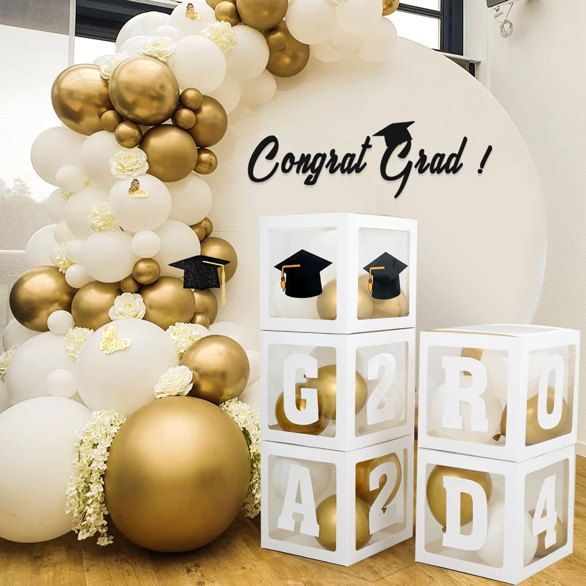 15pcs-Set-Graduation-Transparent-Balloon-Box-Decoration-2024-Class-Grad ...