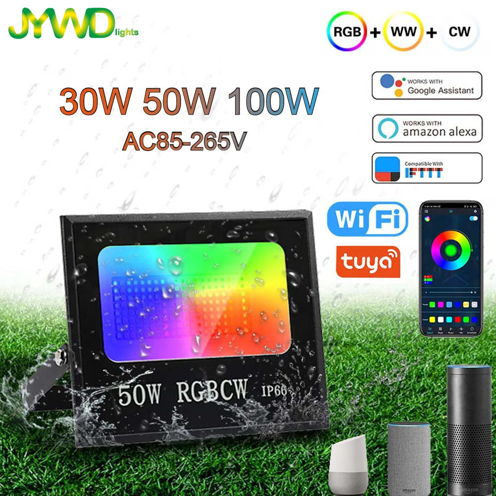 LED-Reflector-RGBCW-Smart-Floodlight-Outdoor-Spotlight-30W-50W-100W ...