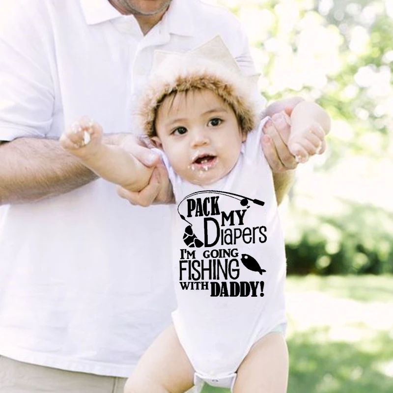 Funny Baby Romper Unisex Short Sleeve Newborn Pack My Diapers I Am ...