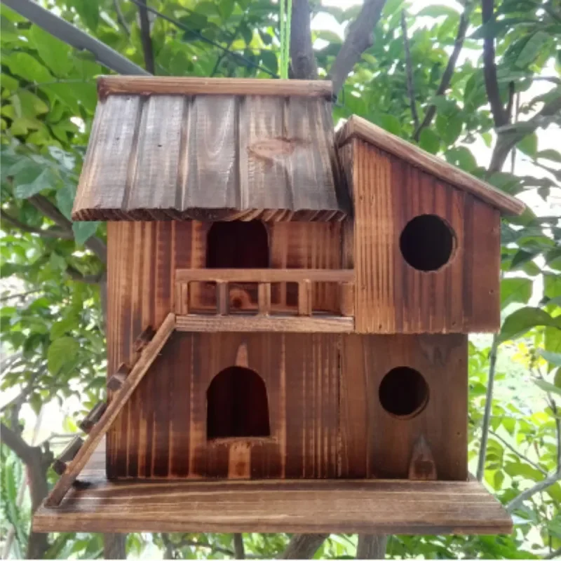 Wood-preservative-bird-nest-outdoor-waterproof-warm-bird-house-peony ...