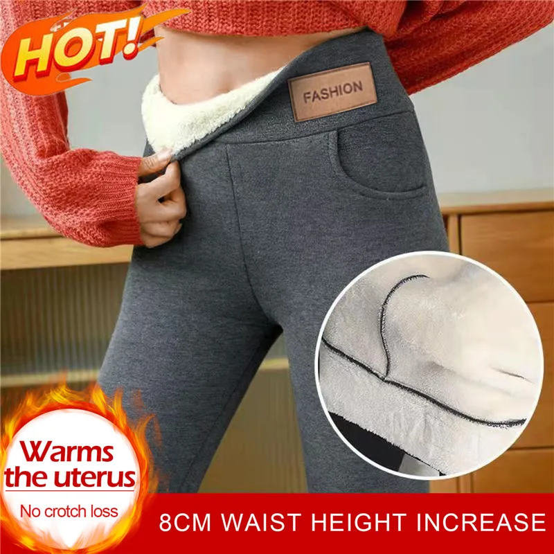 Women-Lamb-Cashmere-Leggings-Winter-Fleece-Lined-Skinny-Pants-Brushed ...