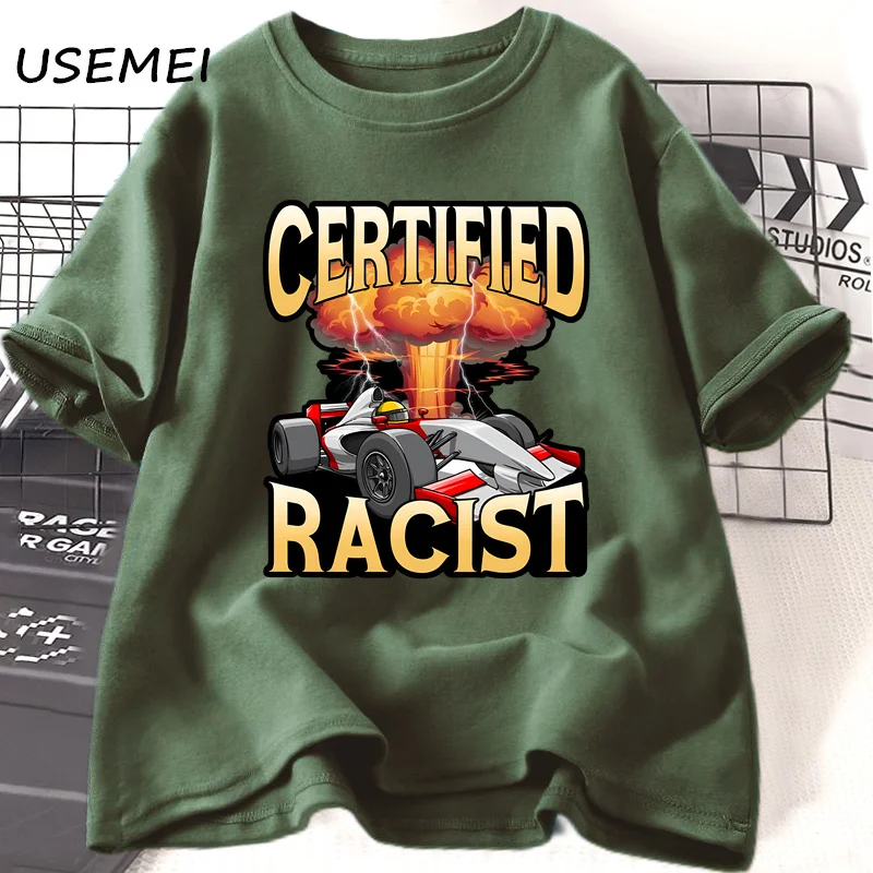 Certified-Racist-Racing-Car-Meme-T-Shirt-Casual-Cotton-Short-Sleeve-T-shirts-Mans-Clothing ...