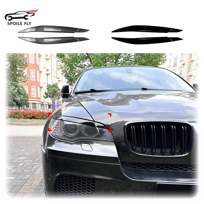 2008-To-2014-For-Bmw-X6-E71-Front-Headlights-Eyebrow-Eyelid-Trim-Cover ...
