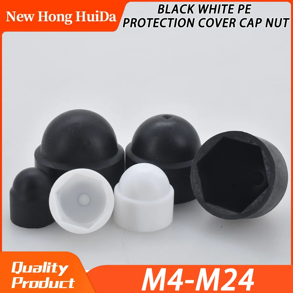 M4-M24 Black White PE Protection Cover Cap Nut Dome Socket Hex Acorn ...