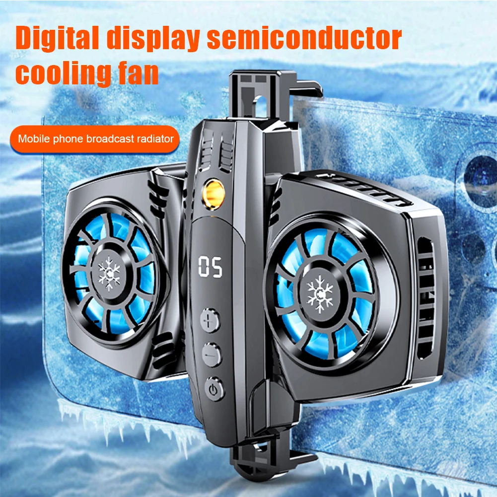 Semiconductor Dual Cooling Fan Radiator USB Phone Cooler Smartphone LCD ...