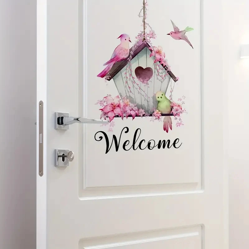 1pc-Pastoral-Style-Door-Sticker-Welcome-Bird-Cage-Wall-Sticker ...