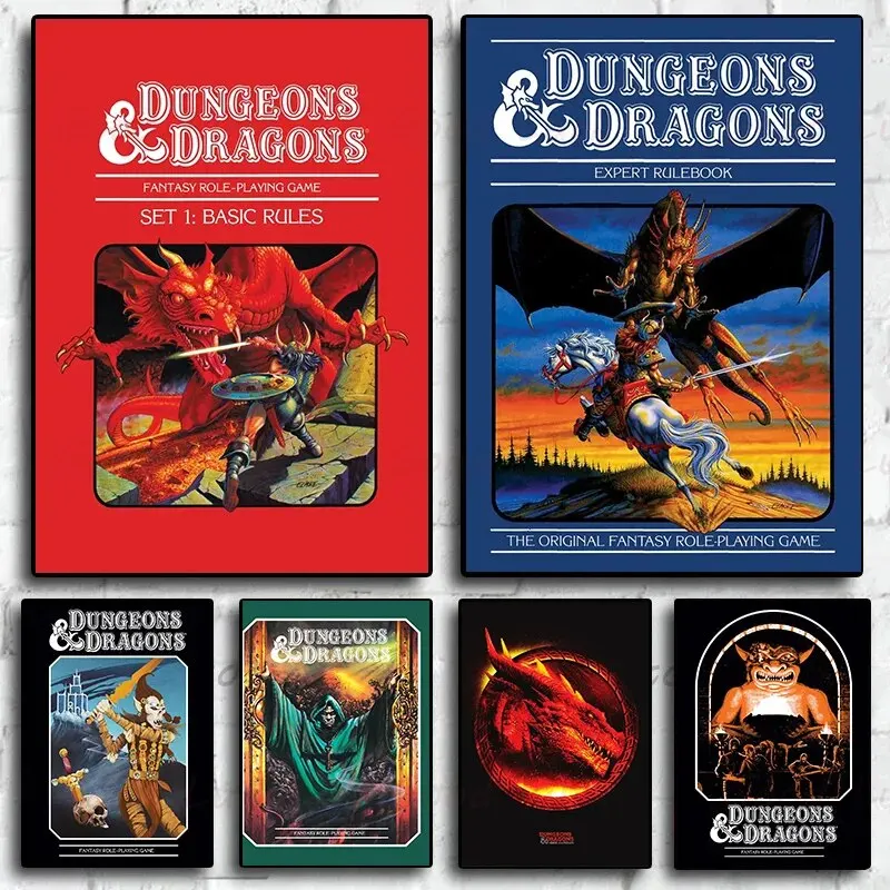 Classic Role-playing Games Poster, Dungeons and Dragons Retro Canvas ...