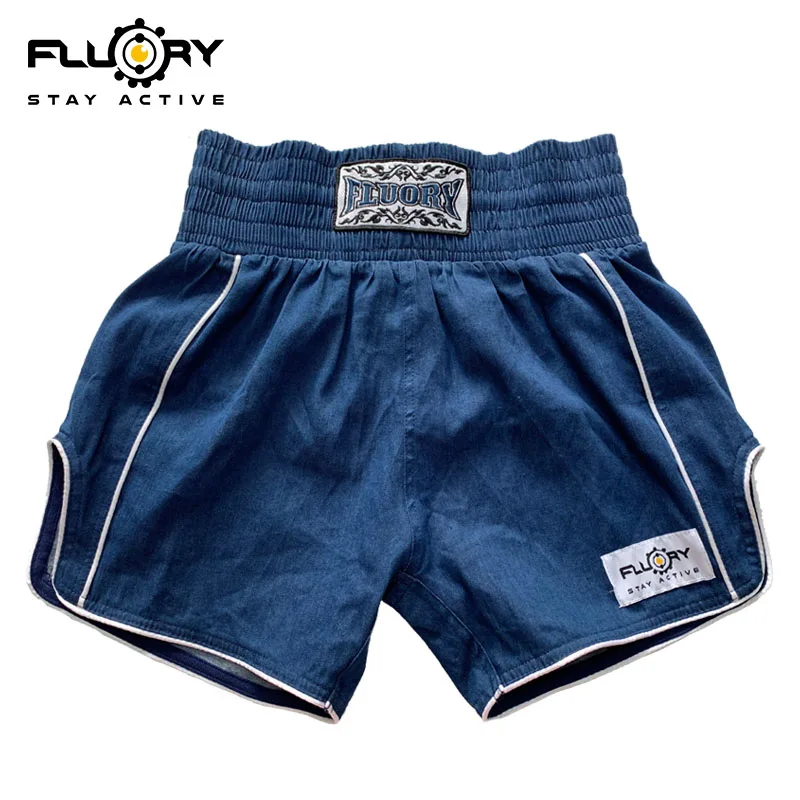 Floury Boxing Shorts Muay Thai Training Suit Fighting Pants Denim ...