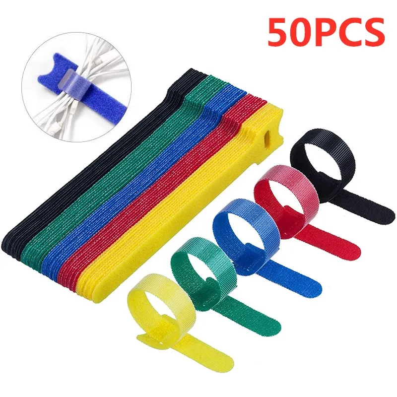 10-30-50-100PCS-Releasable-Cable-Ties-Colored-Plastics-Reusable-Cable ...