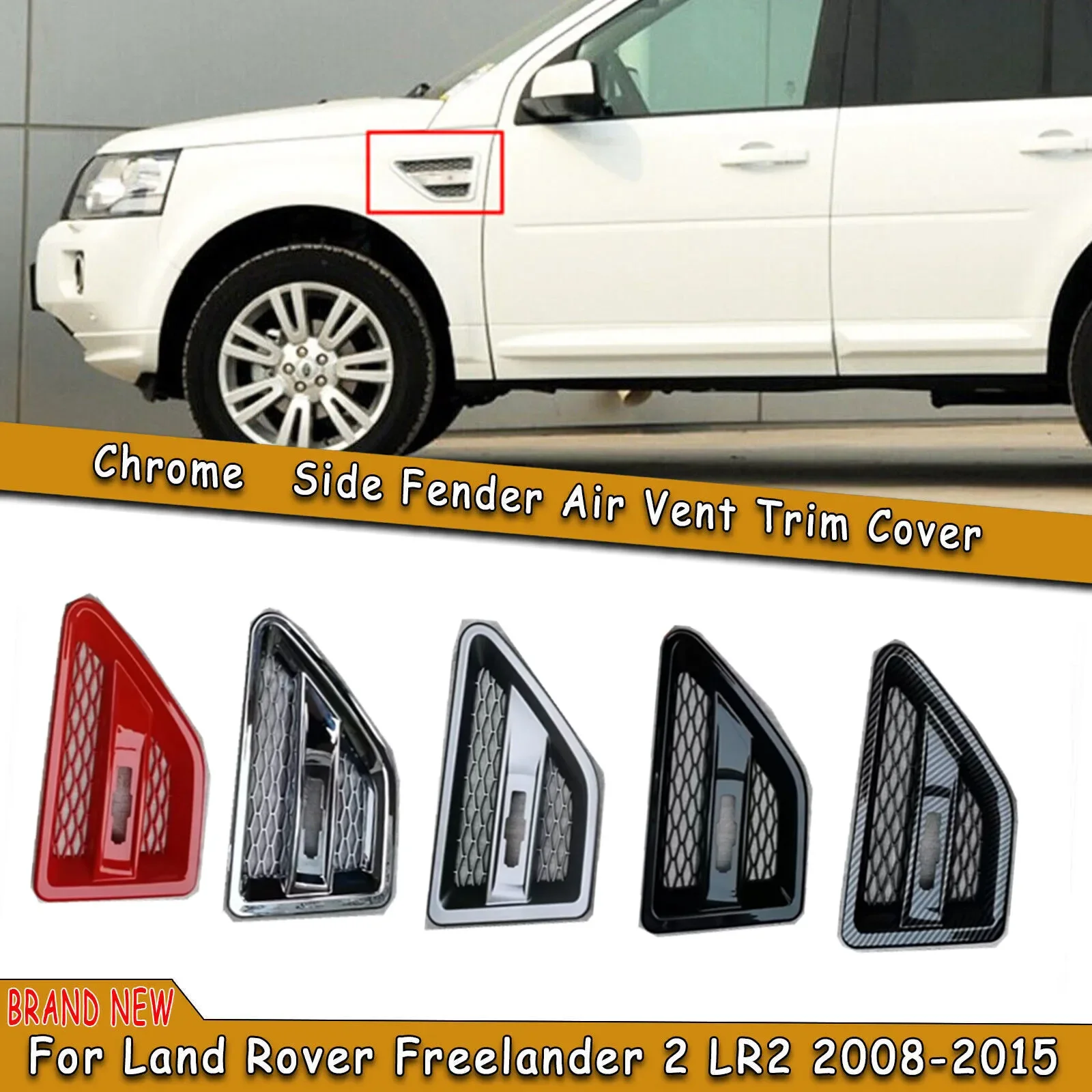 2 pçs lado do carro fender spoiler saída de ventilação para land rover ...