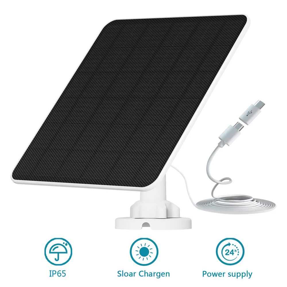 Solar-Panel-10W-5V-Solar-Cells-Charger-Micro-USB-Type-C-Waterproof ...
