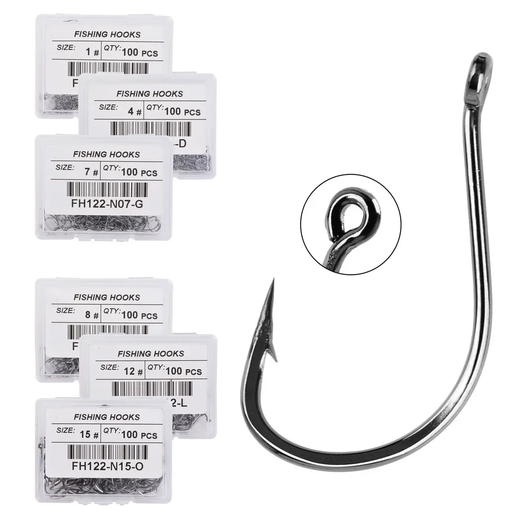 100pcs/Box Japan Izu Fish Hook High Carbon Steel Barbed In Fly Fishing ...