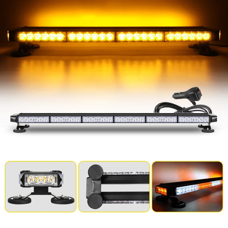 Car-Roof-Safety-LED-Strobe-Flashing-Light-Bar-Hazard-Light-4-sided ...