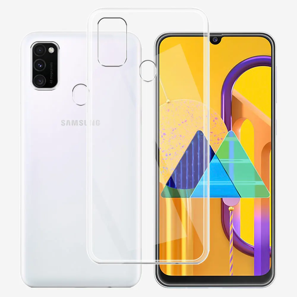 For Samsung Galaxy M30s Case Clear Silicone Soft TPU Phone Case Cover ...