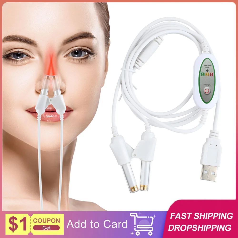 Masajeador de nariz láser de doble cabeza, dispositivo de cuidado de la nariz, terapia de ...