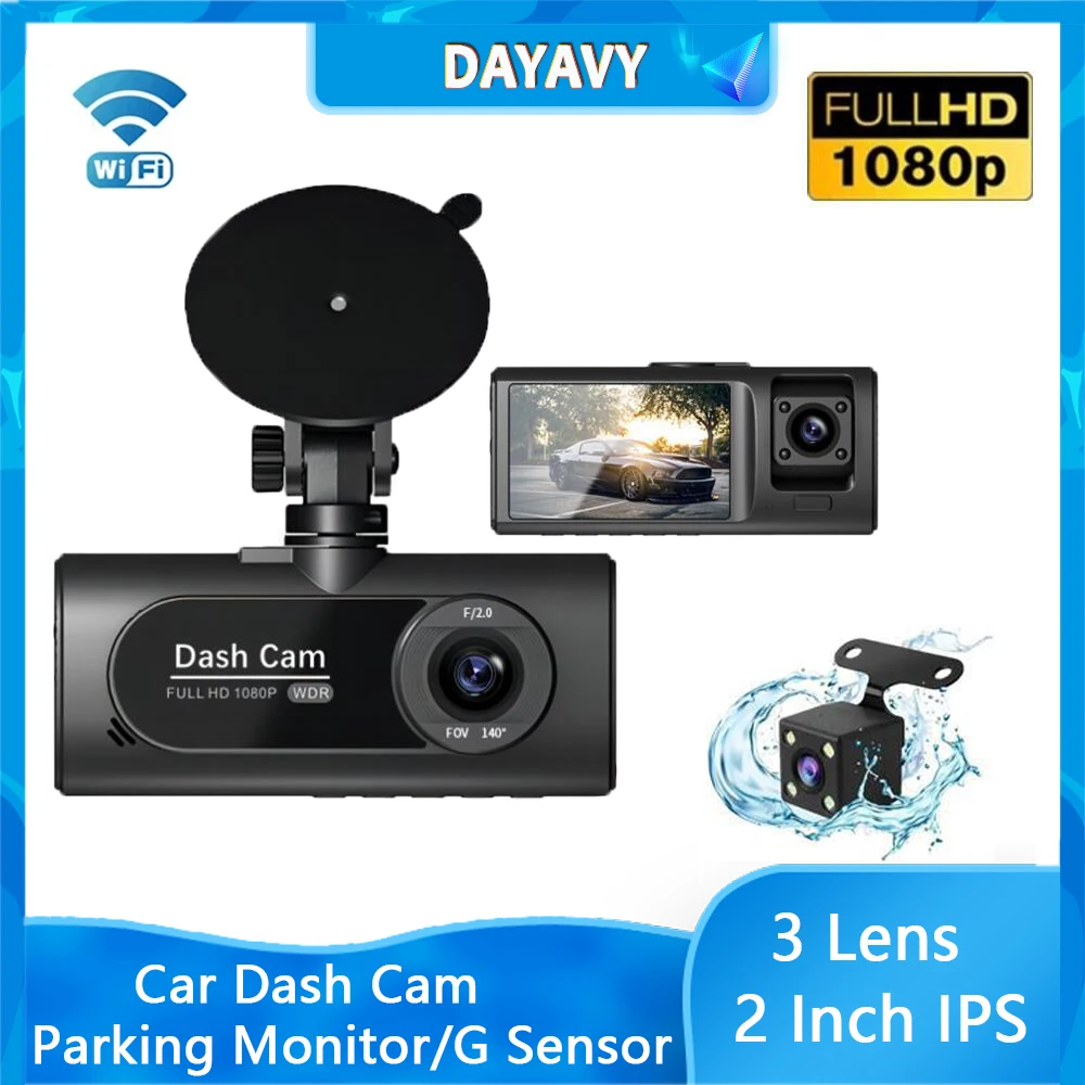 3-Channel-Car-DVR-HD-1080P-3-Lens-Inside-Vehicle-Dash-Cam-Camera-DVRs ...