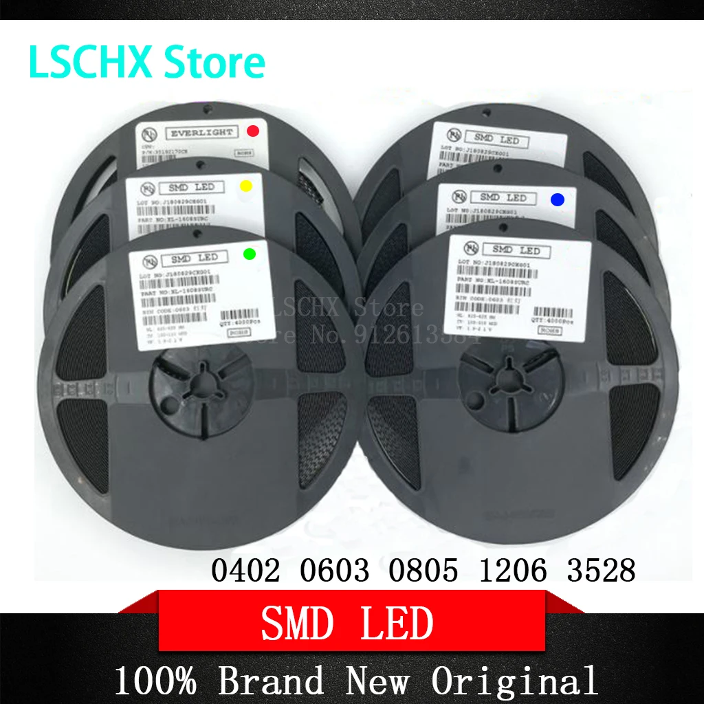 Diodes LED SMD électroluminescentes, jaune, rouge, vert, bleu, blanc ...