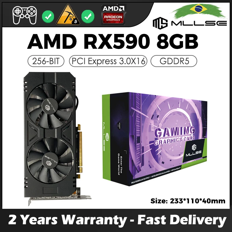 MLLSE Gaming Graphics Card AMD Radeon RX590 8GB GDDR5 256-bit PCI ...